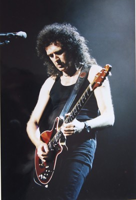BRIAN MAY OF QUEEN in concert original mounted photo 12x8 inch by Mel ...