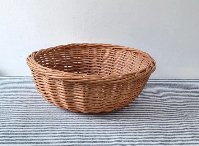 CESTO IN VIMINI rustico bella forma a ciotola rotonda ciondolo shabby ...