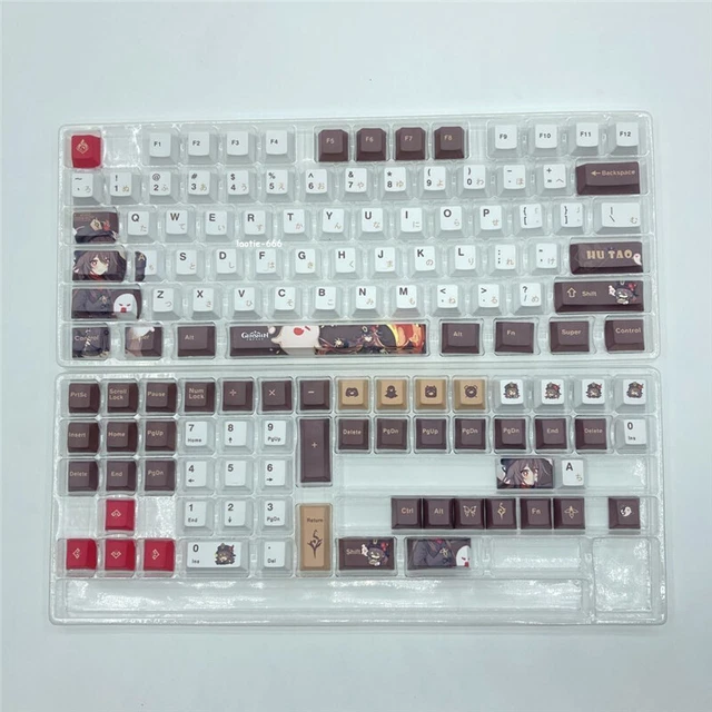 GENSHIN IMPACT HUTAO Keycaps Japanese Cherry PBT 128 Keys For Cherry MX ...