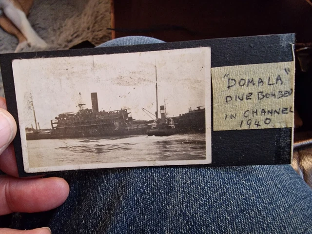 THE DOMALA DIVE BOMBED IN THE CHANNEL 1940. ORIGINAL WW2 PHOTO 8x5cm £2 ...