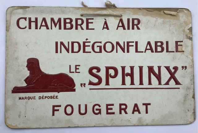 CARTON PUBLICITAIRE VÉLO Chambre À Air Indegonfable Le Sphinx Fougerat ...