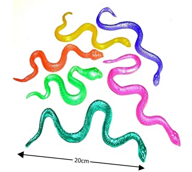 10 STRETCHY SNAKES - Kids Party Fun Loot Bag Filler Mini Toy Unisex ...