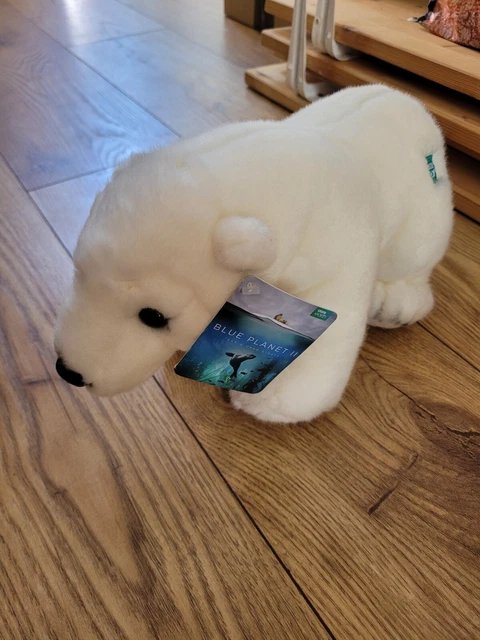 BBC EARTH POLAR Bear Soft Toy Animal Cuddly Plush Teddy Official Blue ...