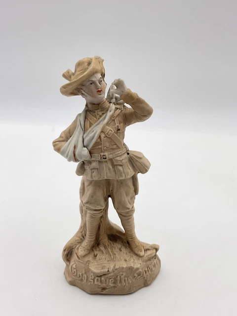 ANTIQUE BOER WAR Bisque Porcelain Figure Bugler Dunne Of Colenso VERY ...