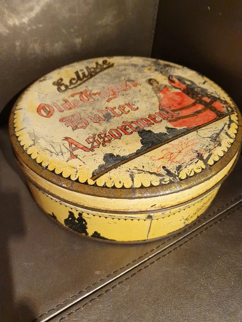VINTAGE ECLIPSE CANDY Co. Ltd Olde English Butter Assortment Round Tin ...