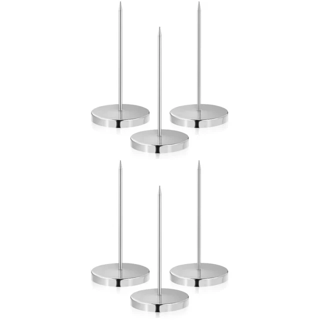 2 COUNT DESK Straight Rod Receipt Spindle Check Office Wire Ticket ...