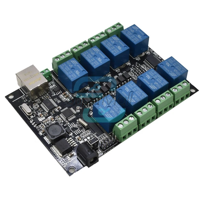 ETHERNET RJ45 TCP/IP Remote Control 8 Channel Relay Network Controller ...