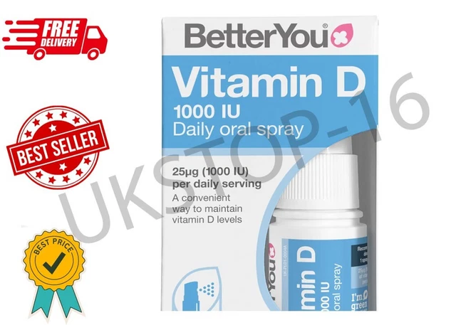 BETTERYOU D1000 VITAMIN D Daily Oral Spray - 1000IU (25mg) - 15ml UK £6 ...