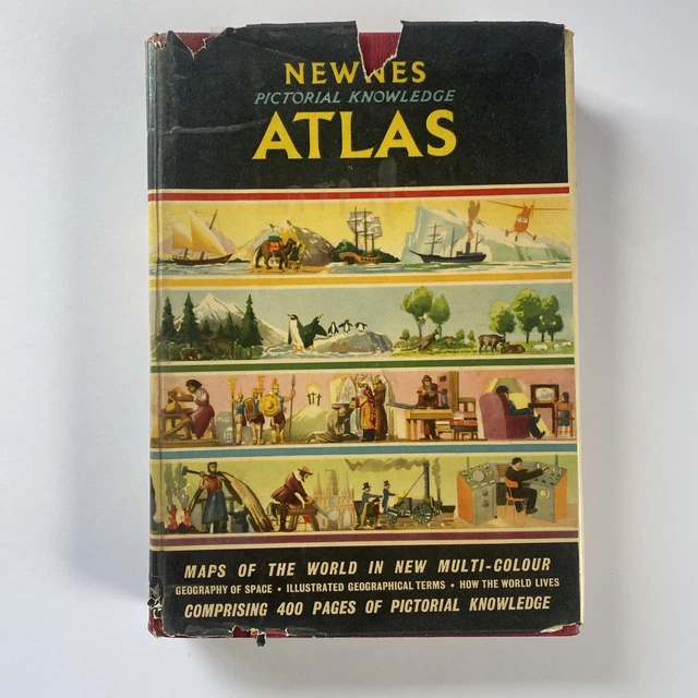 MAPS OF THE World, Newnes Pictorial Knowledge Atlas, Vintage Hardcover ...