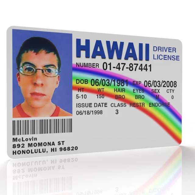 MCLOVIN MOVIE PROP Driving License POSTER From Superbad A4 POSTER ...