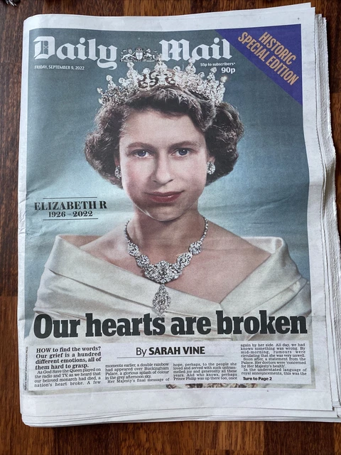 DAILY MAIL UK NEWSPAPER QUEEN ELIZABETH II DEATH 1926-2022 - SEPTEMBER ...