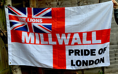 MILLWALL LIONS ENGLAND Flag 5ft by 3ft - Shirt Scarf Badge Poster ...