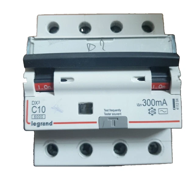 DISJONCTEUR DIFFÉRENTIEL TETRA 4P 10A 300mA DX3 Legrand 411204 EUR 54 ...