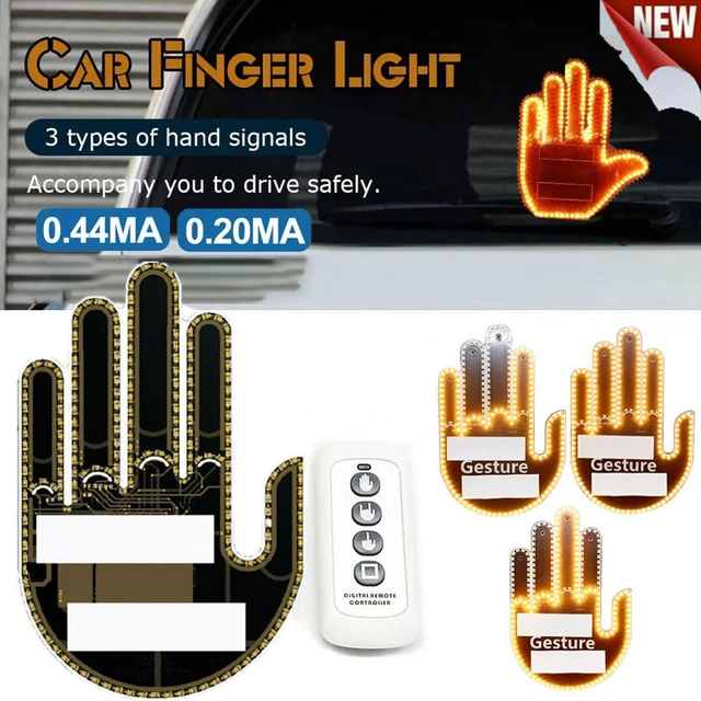 LED MIDDLE FINGER Light Middle Finger Gesture Light with Remote Car ...