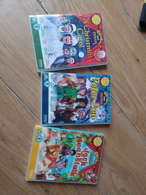 CBEEBIES PANTOS DVD bundle Christmas Carol, Peter Pan, Jack & the ...