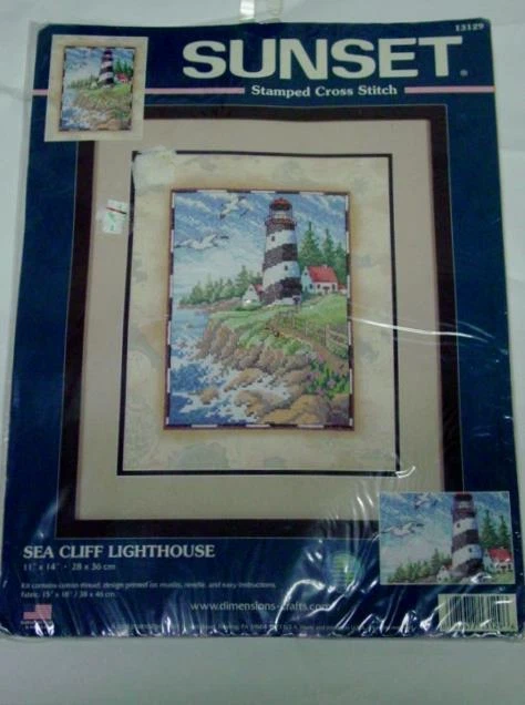 SUNSET DIMENSIONS - "SEA CLIFF LIGHTHOUSE" #13129 - Stamped Cross ...