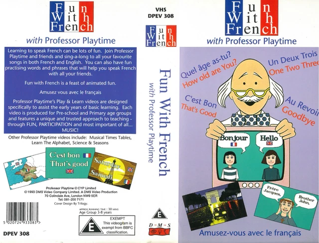 FUN WITH FRENCH With Professor Playtime (VHS) £5.99 - PicClick UK