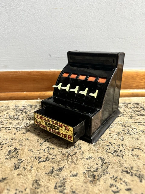 VINTAGE TIN TOY Uncle Sam’s Store Cash Register Durable Toy Rare $10.00 ...