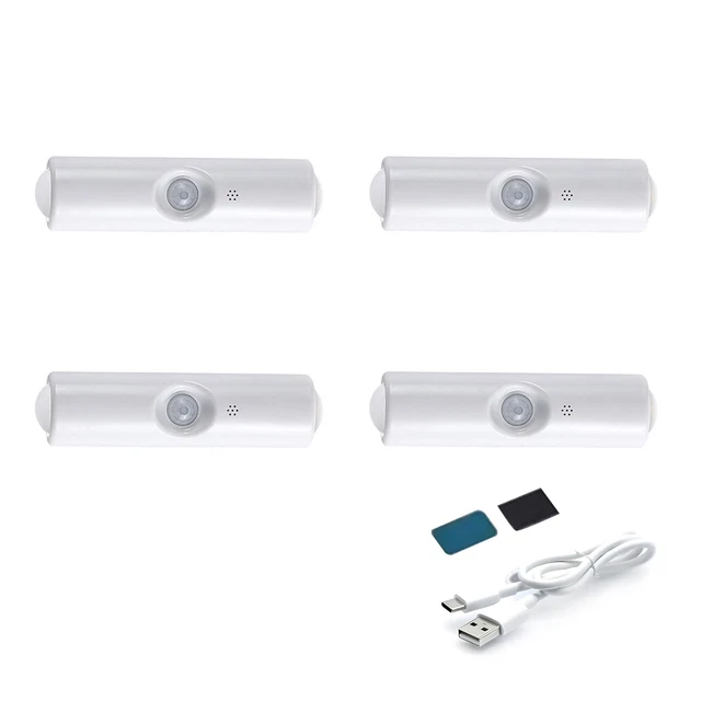 RECHARGEABLE MOTION SENSOR Night Light 4 Pack RGB Magnetic Wireless ...