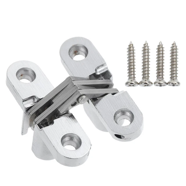 INVISIBLE CROSS HINGE Folding Door Hinges Fittings Wooden Furniture £8. ...