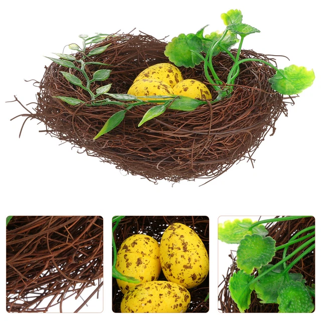 NIDO UCCELLINO RATTAN nidi falsi ornamento artificiale colibrì EUR 8,96 ...