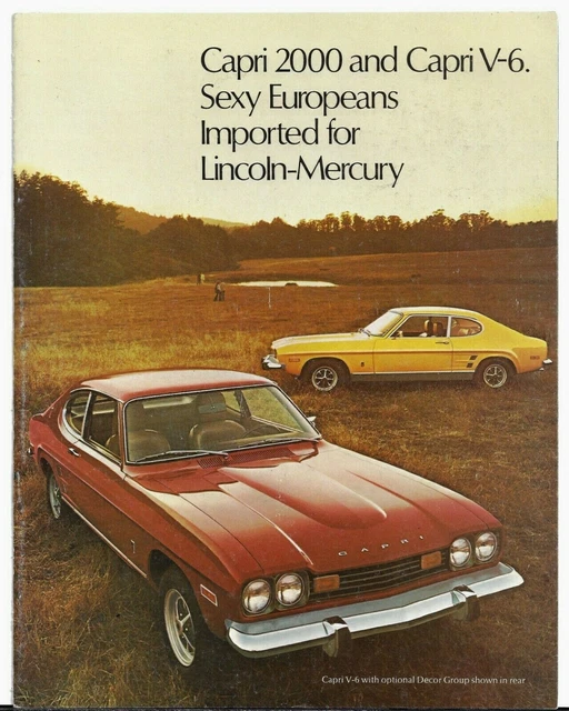 LINCOLN-MERCURY CAPRI MK1 1973 USA Market Sales Brochure 2000 V-6 Ford ...