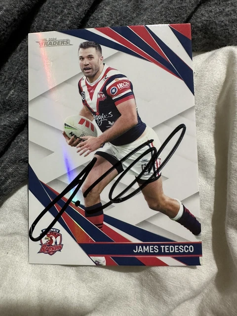 SIGNED JAMES TEDESCO Sydney Roosters 2024 NRL Traders Parallel Card EUR ...