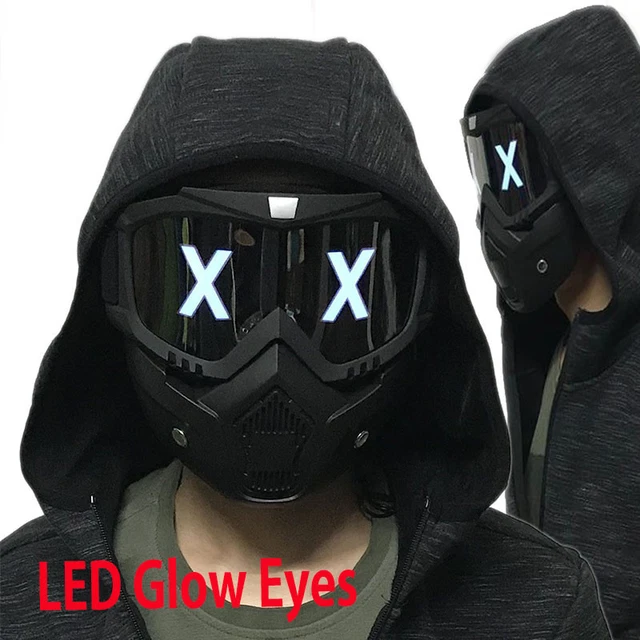LED LIGHT MASK Half Face Masks Cosplay Costume Party DJ Club Prop New ...