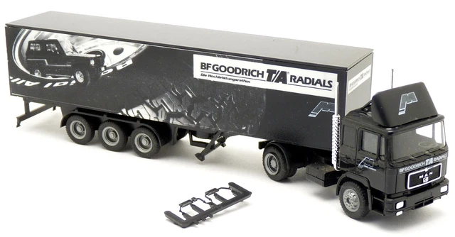 HERPA ALBEDO MAN F90 Koffer Sattelzug BF Goodrich Reifen schwarz 1:87 ...