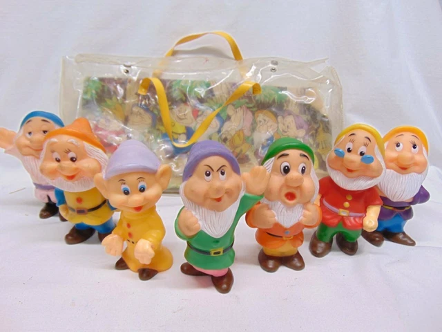 DISNEY 5& SNOW White Seven Dwarf's Rubber Squeezable Toys 1960’s £33.02 ...