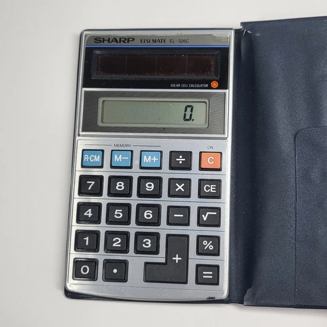 SHARP ELSI MATE EL-326C Solar Calculator Vintage WORKS $21.32 - PicClick CA