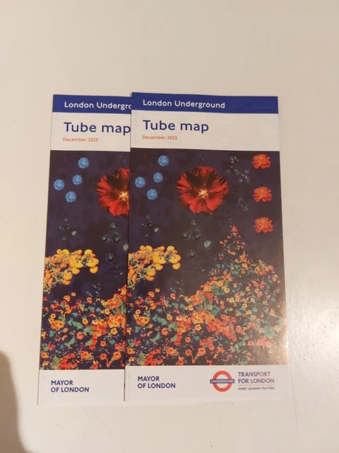 LONDON UNDERGROUND TFL Tube Map - NEW December 2023 - 2 Packs £2.00 ...