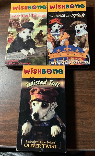 WISHBONE PBS VHS 3-Lot Twisted Tail TERRIFIED TERRIER PRINCE & POOCH ...