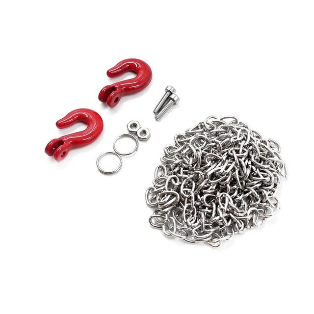 RED METAL TRAILER Chain for 1:16 Scale RC Crawler Vehicles Accessories ...
