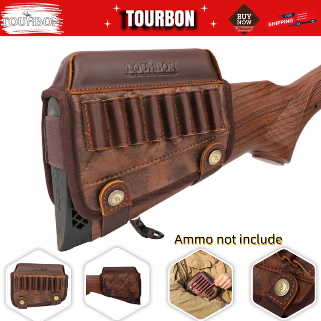 TOURBON SHOOTING RIFLE Cheek Rest Gun Stock Riser 30-06 Ammo Holder PU ...