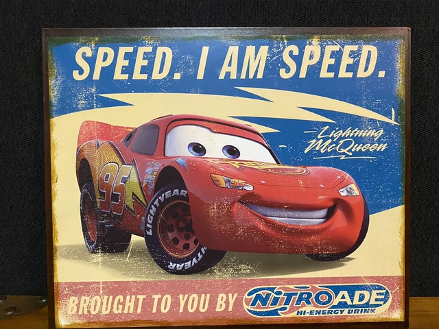 DISNEY PIXAR CARS lightning McQueen & Mater Metal tin decorative poster ...