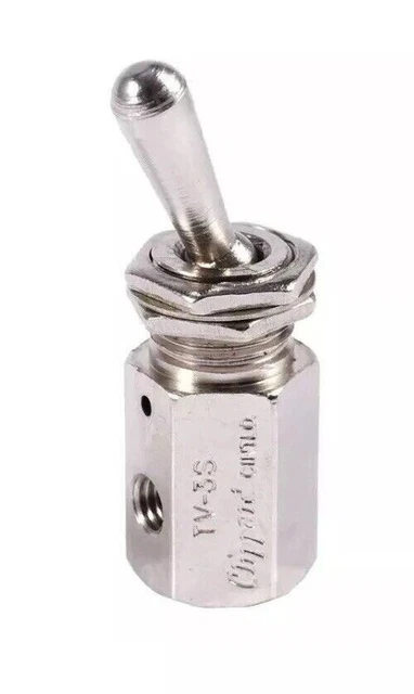 2 POSITION 2 Way Air Pneumatic ON/OFF Toggle Valve Panel Switch Manual ...