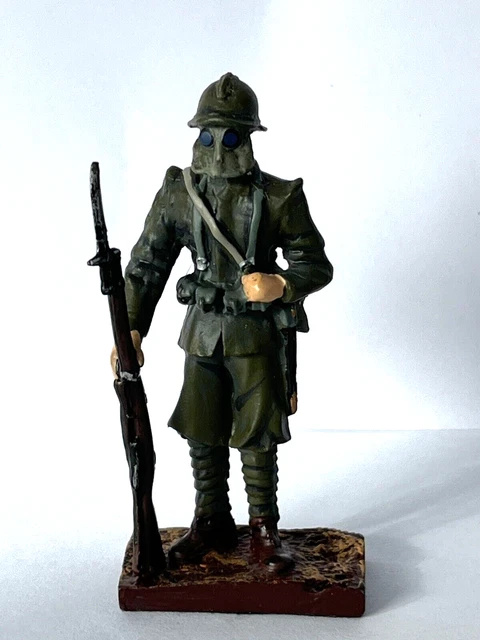 VINTAGE LEAD WW1 French Soldier In Gas Mask 1918 £9.99 - PicClick UK