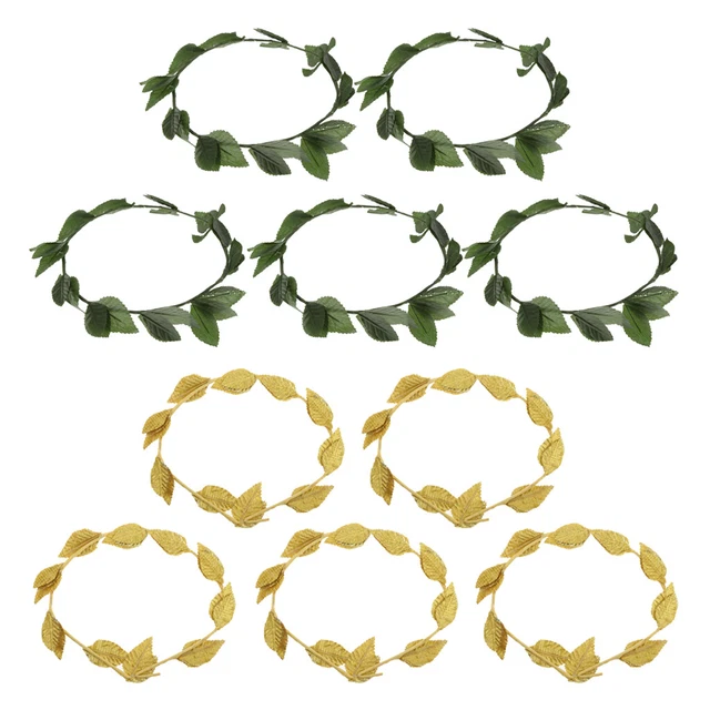 10 PIECE ROMAN Greek Goddess Leaf Laurel Wreath Headband Fancy Dress ...