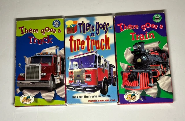 THERE GOES A Train Fire Truck VHS Lot 3 Real Wheels Kid Vision Tapes 90 ...