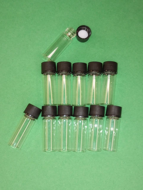12-2ML GLASS SAMPLE Vial Dry Liquid Sample Small Glass Bottle with ...