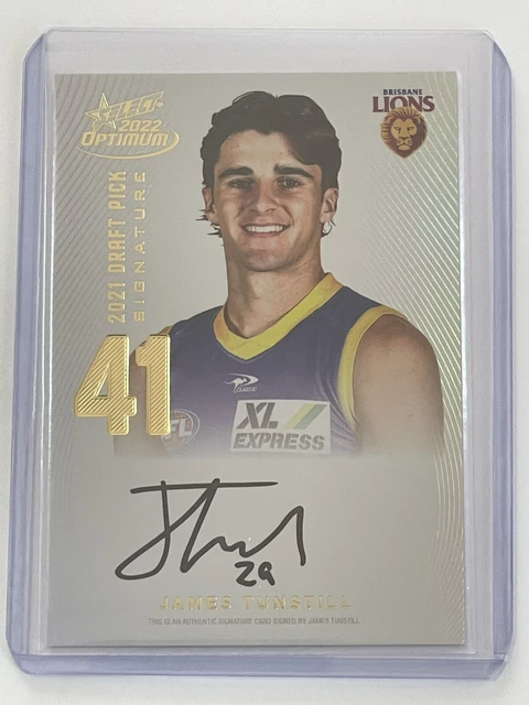 2022 AFL SELECT Optimum Gold Draft Signature Card James Tunstill ...