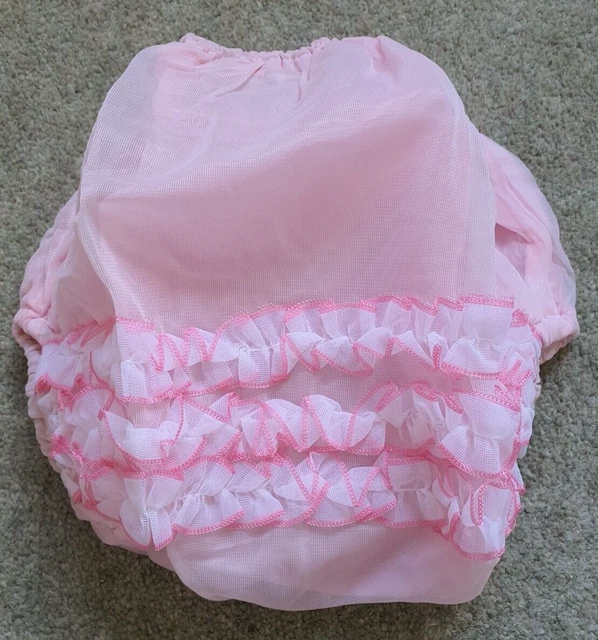 VINTAGE 1960S BABY Girl Frilly Pink Plastic Nappy Pants Cover £4.99 ...
