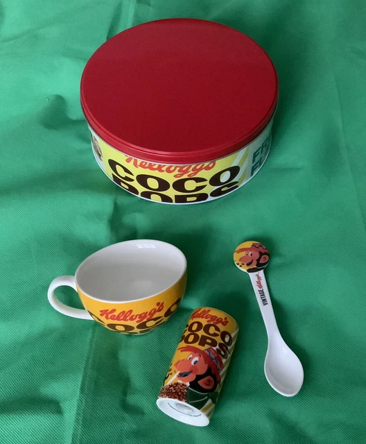 RETRO VINTAGE KELLOGGS Coco Pops Cereal Tin, Spoon,Cup & Pepper Pot ...