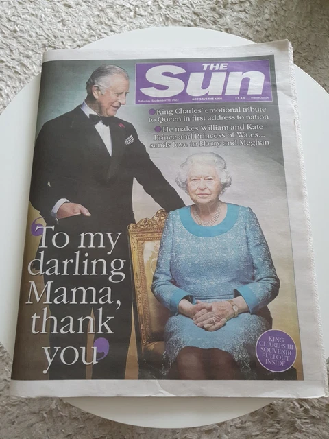 THE SUN NEWSPAPER UK Saturday 10th September 2022 Death of Queen ...