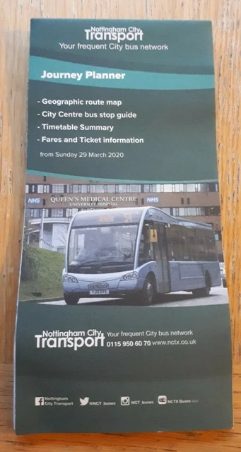 NOTTINGHAM CITY TRANSPORT Journey Planner and Route Map March 2020 ...