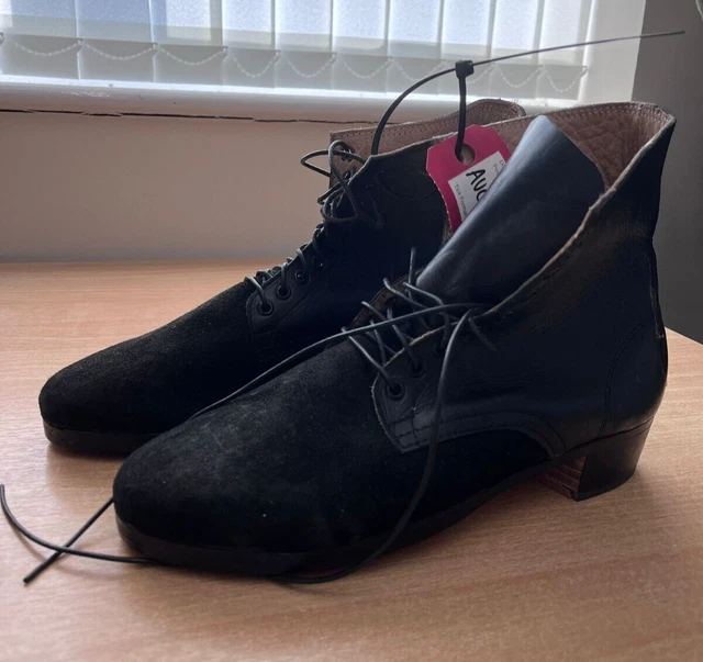 REPRODUCTION WW2 GERMAN Army M43 Low Boots - Black Leather - UK Size 13 ...