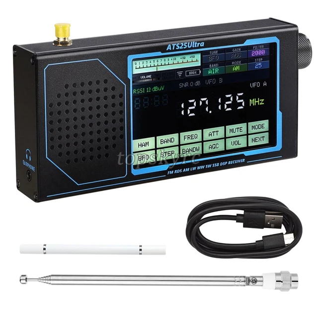 HAMGEEK ATS25 ULTRA FM SW SSB MW LW AIR SDR Receiver Support Bluetooth ...