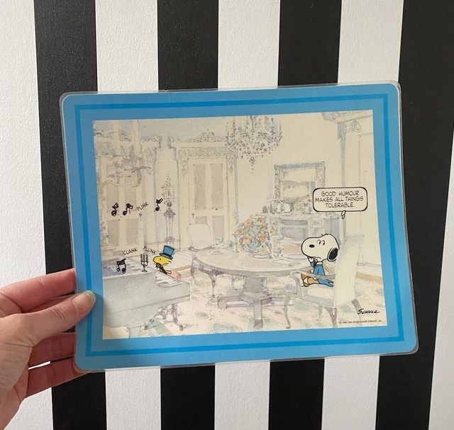 RARE 80S VINTAGE Snoopy Peanuts Table Place Mat Dinnerware Serving ...