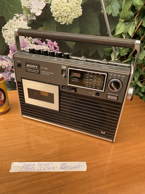 RARE VINTAGE SONY CF-420s variable monitor tape recorder SW Radio ...